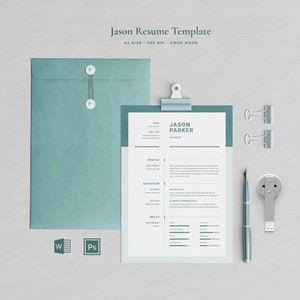 Jason Resume Template | Professional Creative CV Design - Etsy