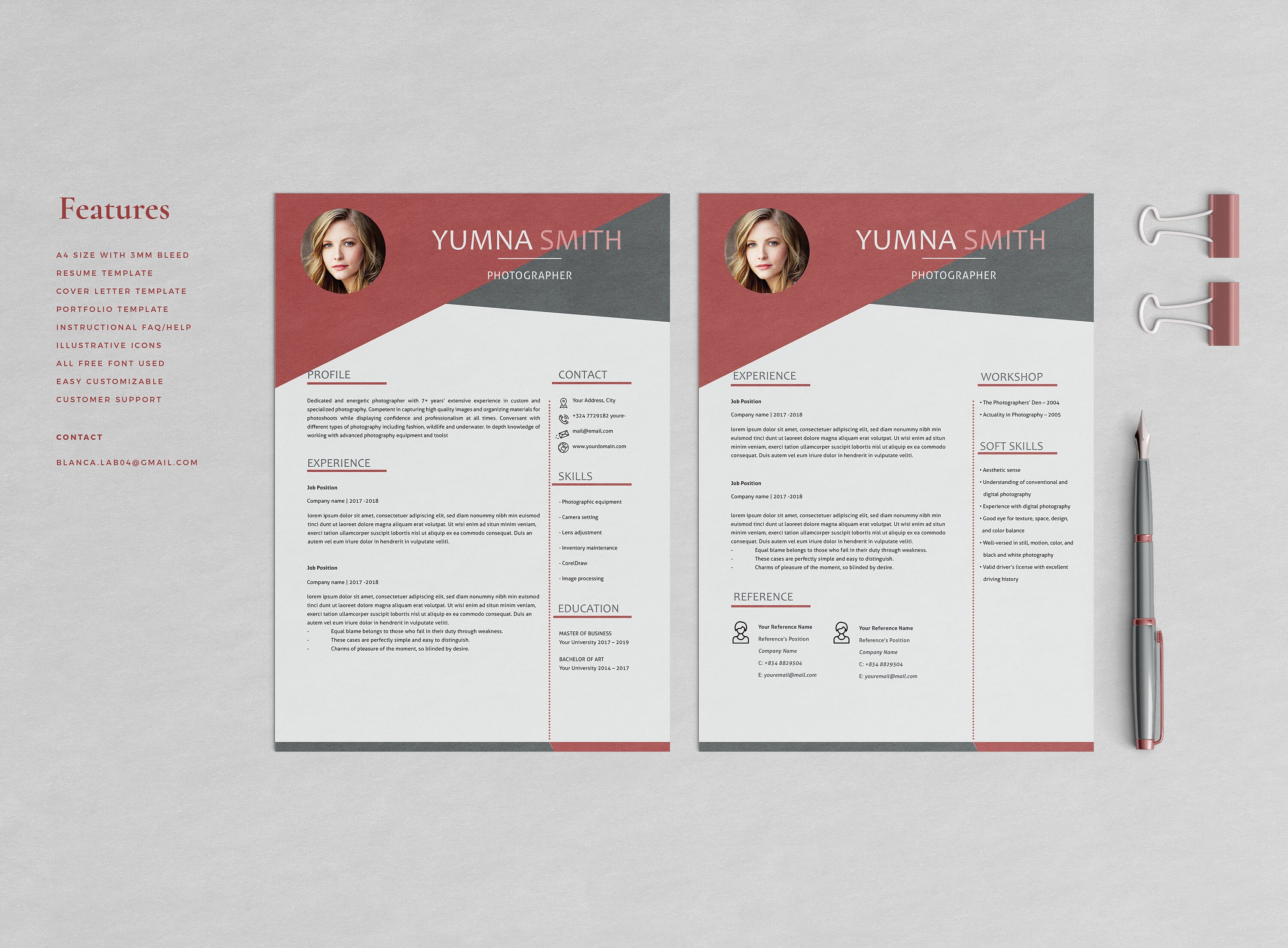Yumna Resume Template Instant Download for Word Minimalis - Etsy