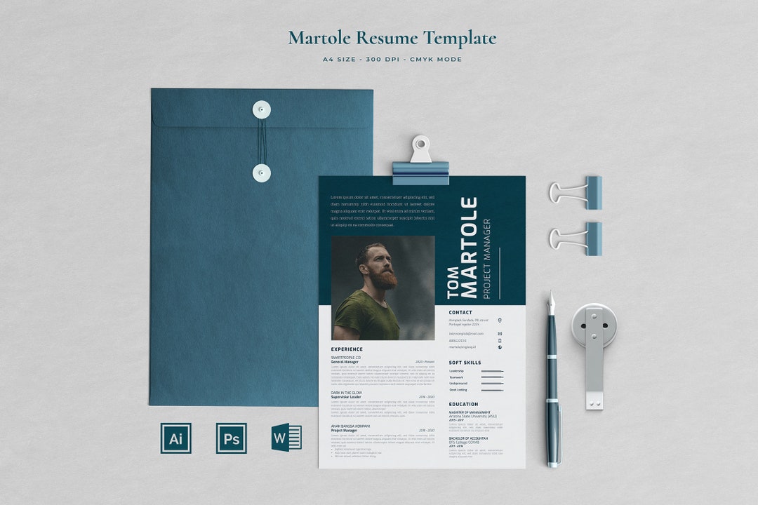 Tom Resume Template Instant Download for Word Professional CV Design ...
