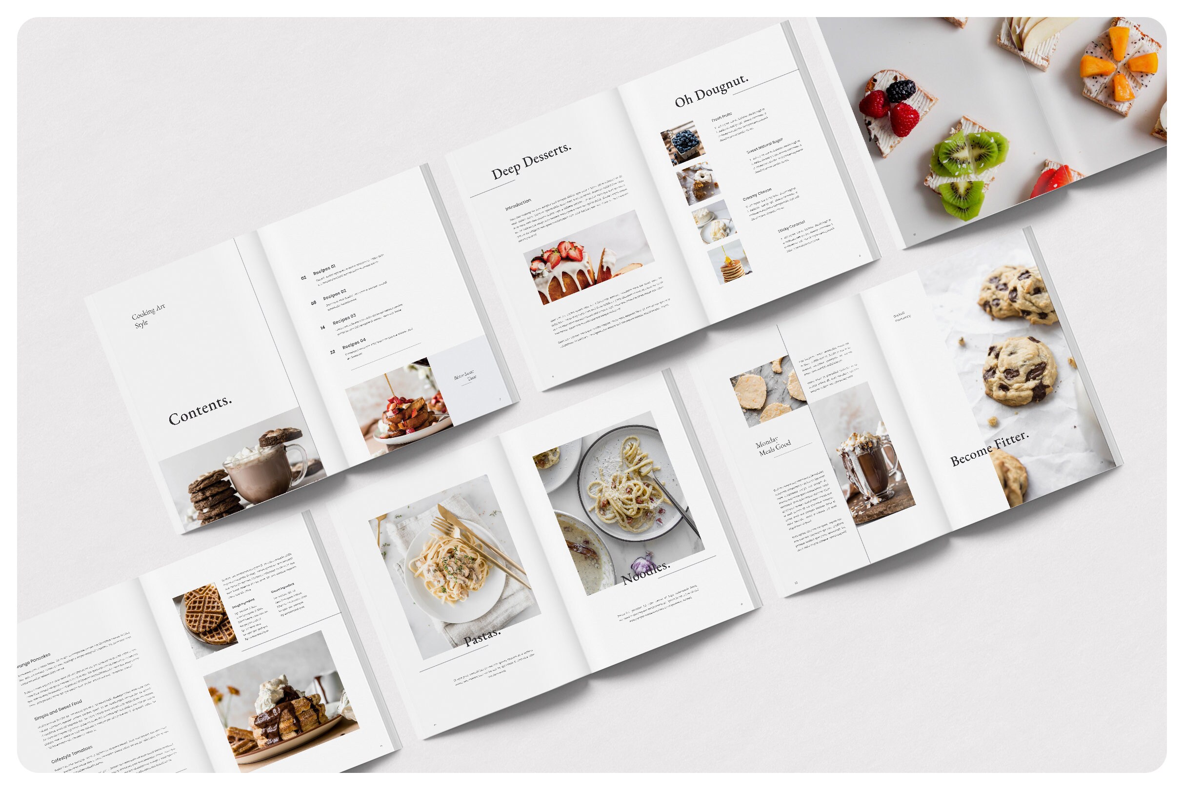 TASTIES Cookbook & Food Recipe Template, Food Brochure for Indesign ...