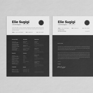 Ellie Resume Template Instant Download for Word Professional CV Design Modern Creative A4 Letter ...