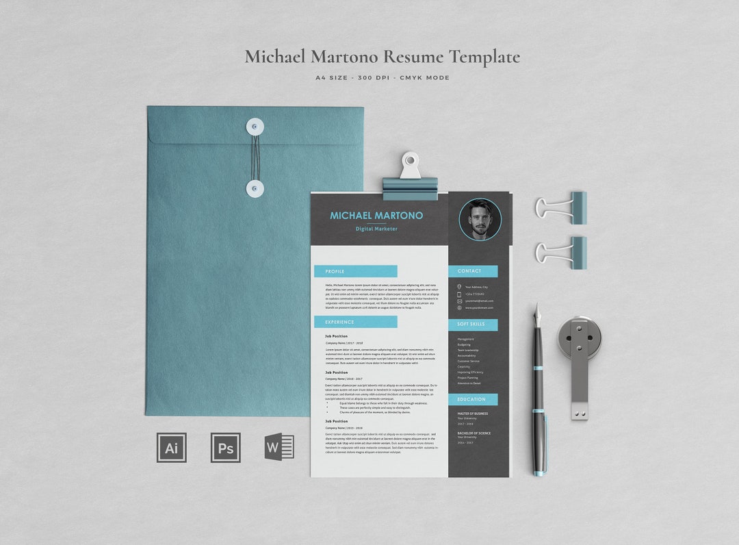 Michael Resume Template Instant Download for Word | Professional CV ...