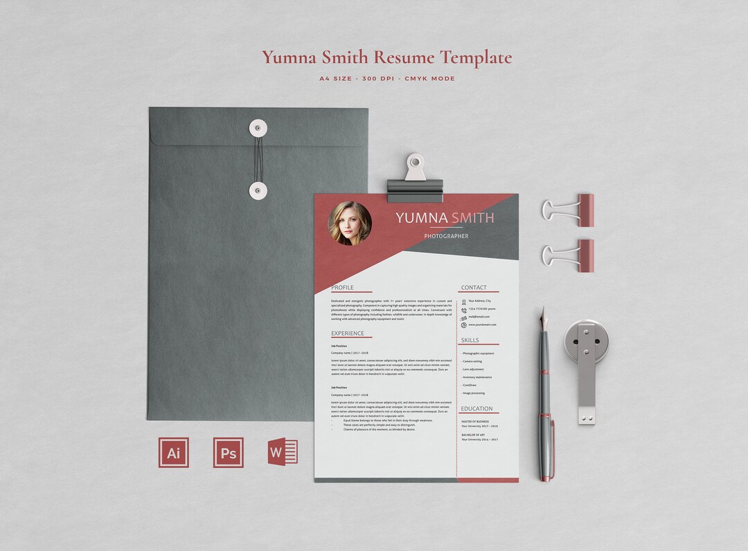 Yumna Resume Template Instant Download for Word Minimalis - Etsy