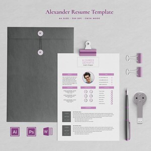 Alexander Resume Template Instant Download for Word Minimalis ...