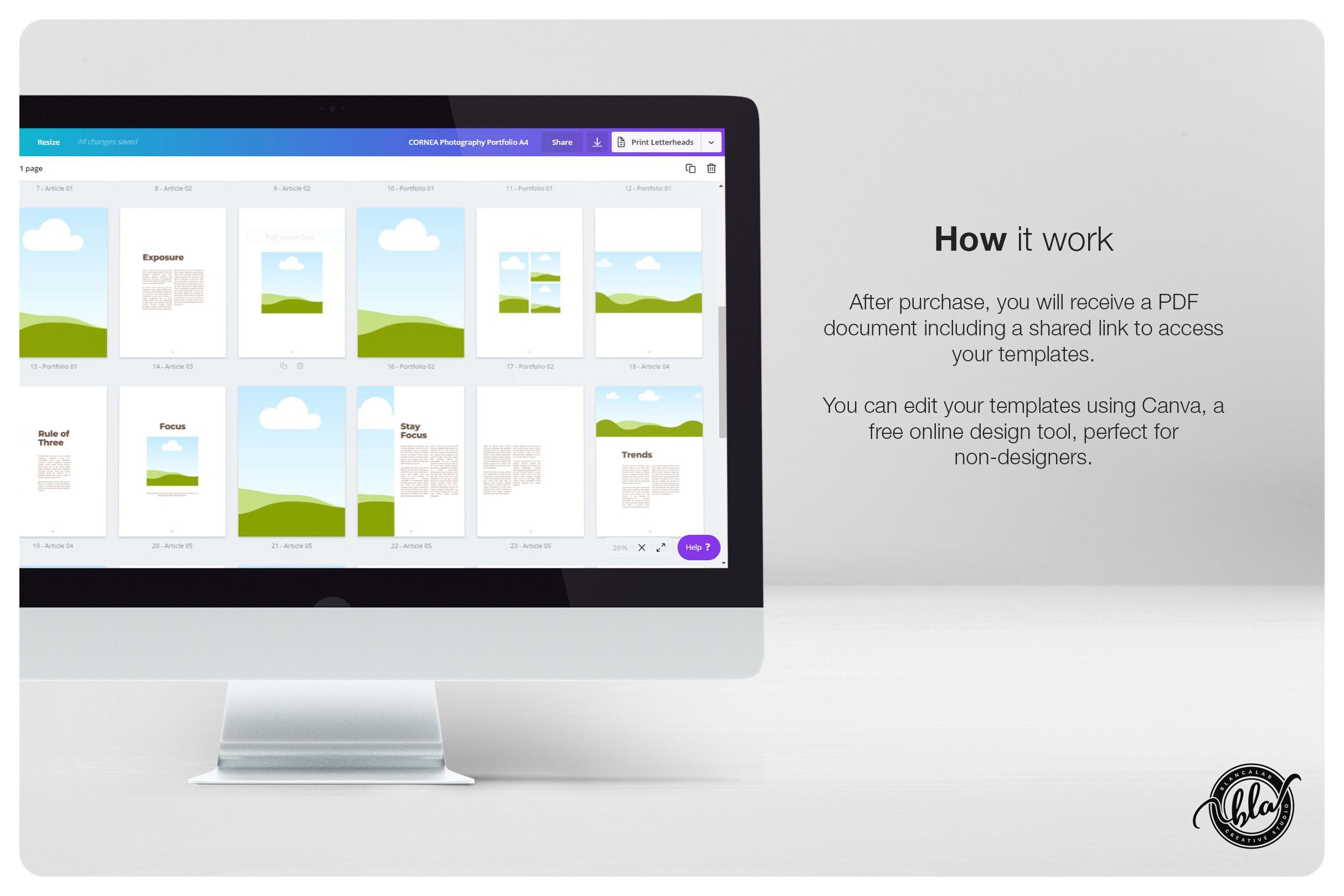 Canva Template. Cornea Photography Portfolio Template. Ebook - Etsy