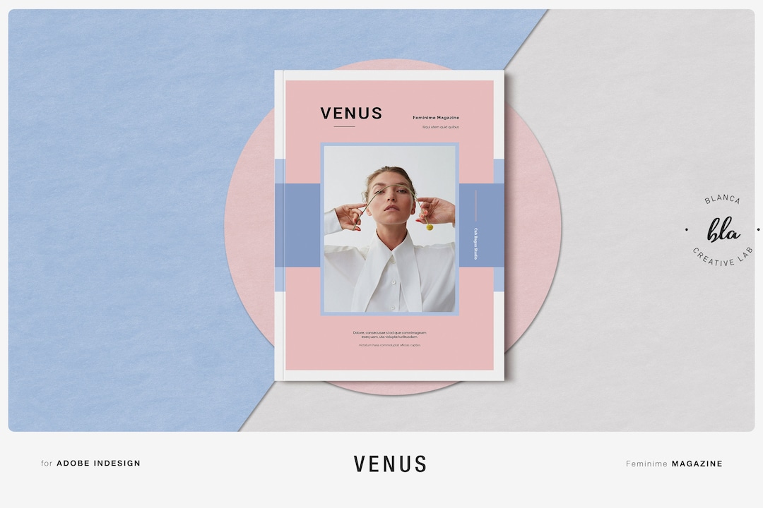 Venus Feminine Magazine Template, Marketing Brochure for Indesign ...