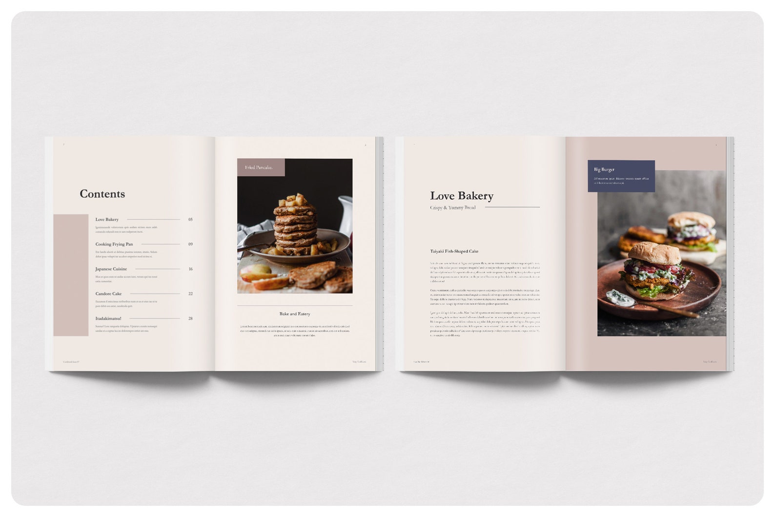 SALTY Editorial Cookbook Template, Food Brochure for Canva, Indesign ...