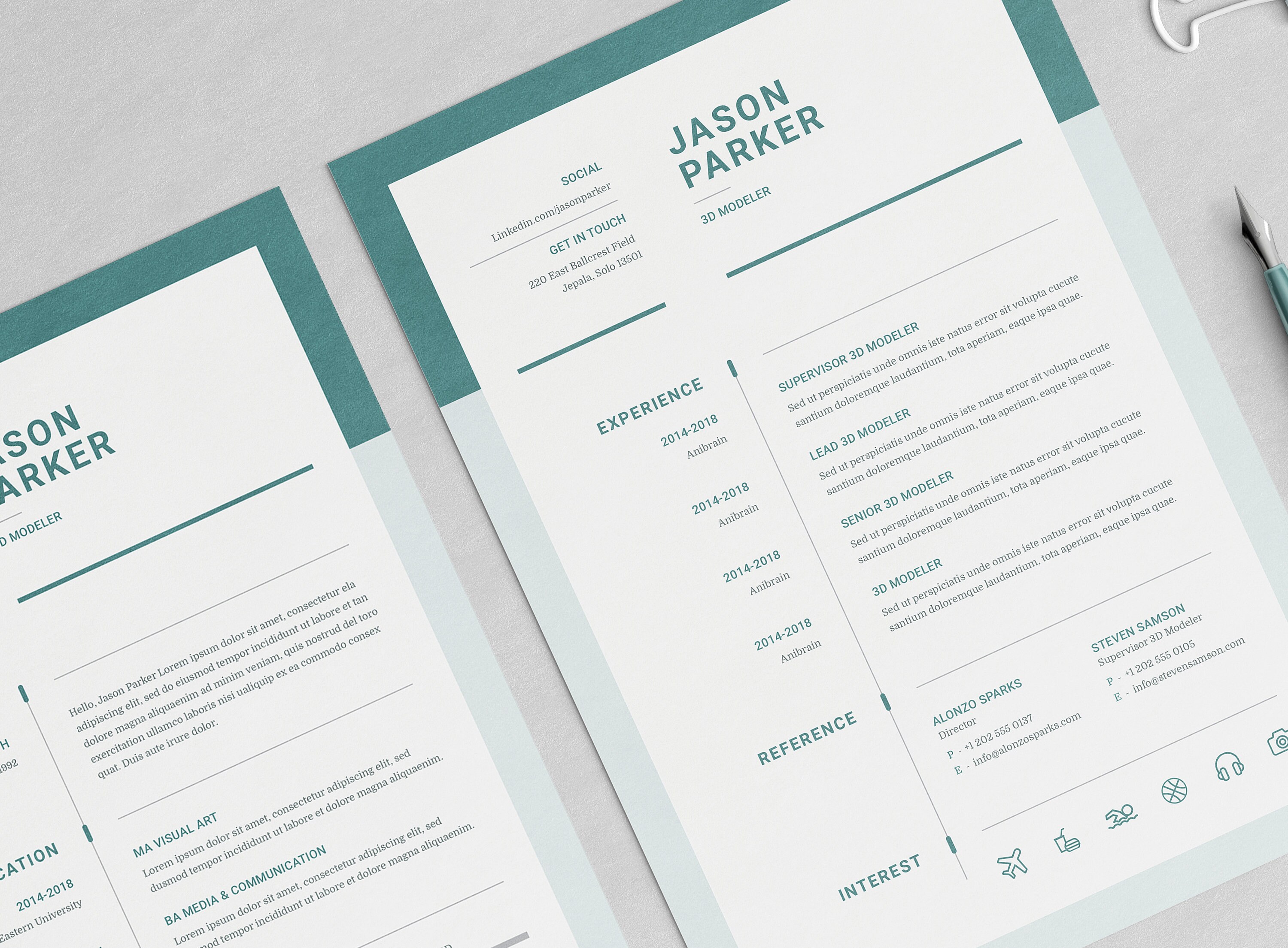 Jason Resume Template | Professional Creative CV Design - Etsy
