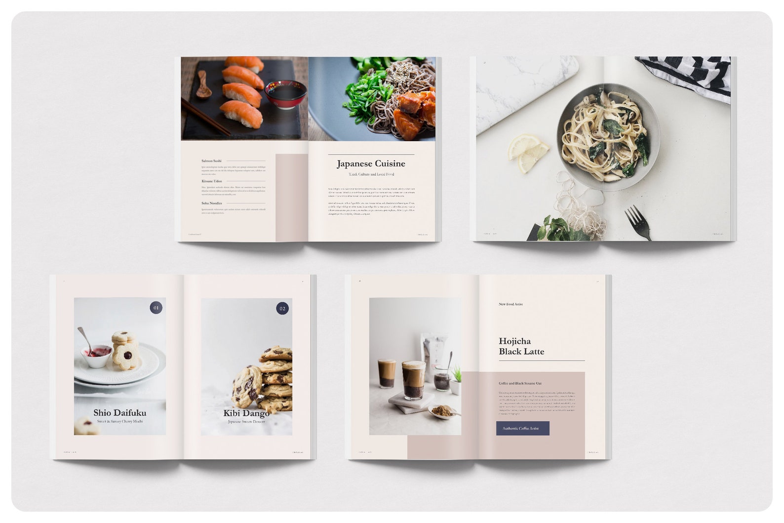 SALTY Editorial Cookbook Template, Food Brochure for Canva, Indesign ...