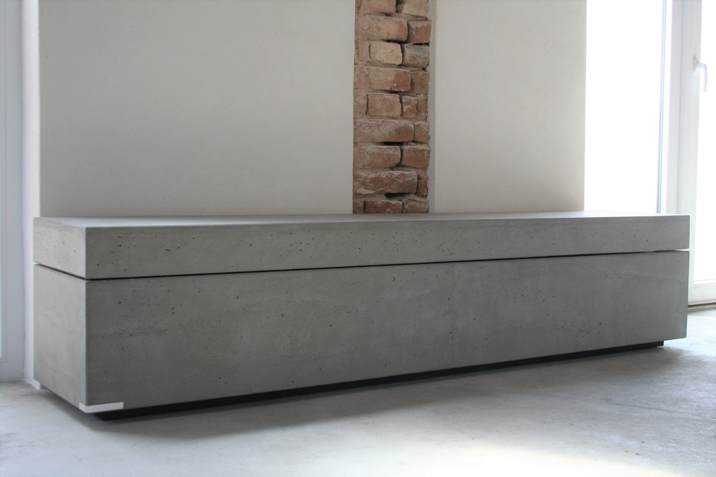 Concrete Lowboard Sideboard TV Board Bench Rack Cabinet Design Stone ...
