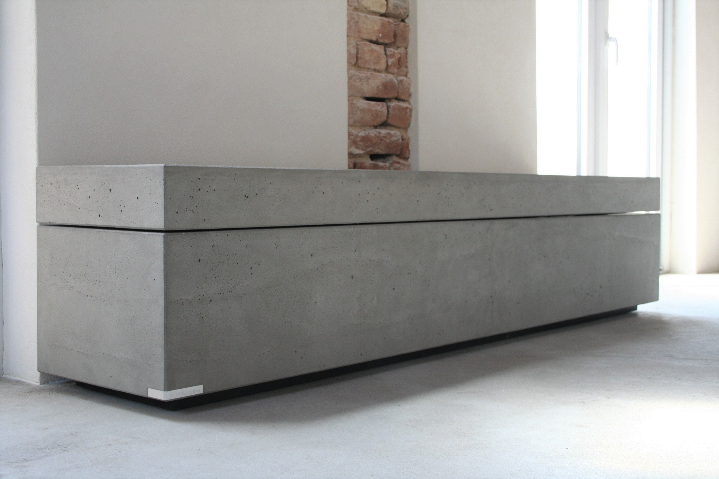Concrete Lowboard Sideboard TV Board Bench Rack Cabinet Design Stone ...