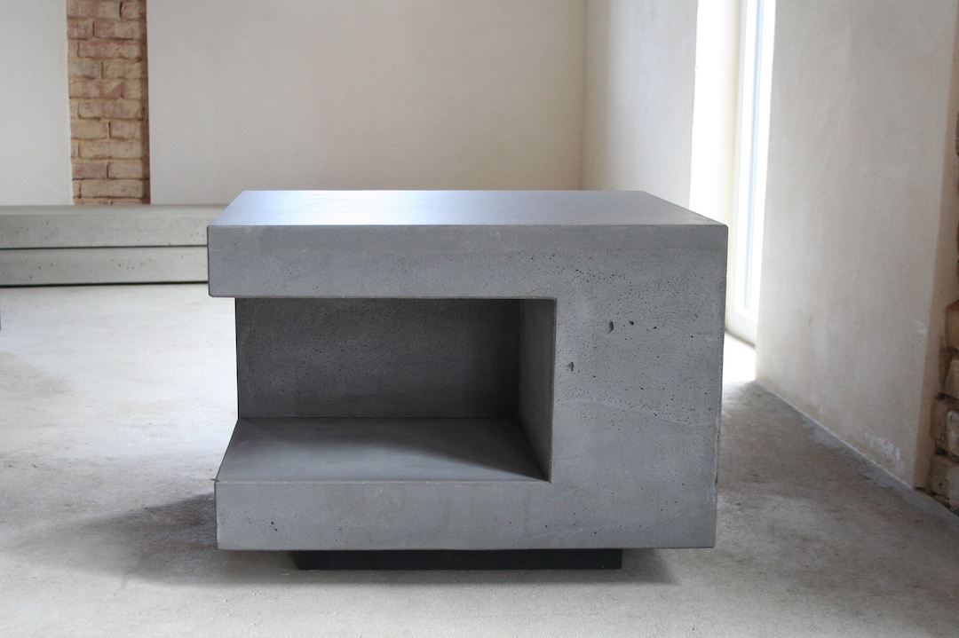 Concrete Coffee Table Side Table MONO Design Stone Gray - Etsy