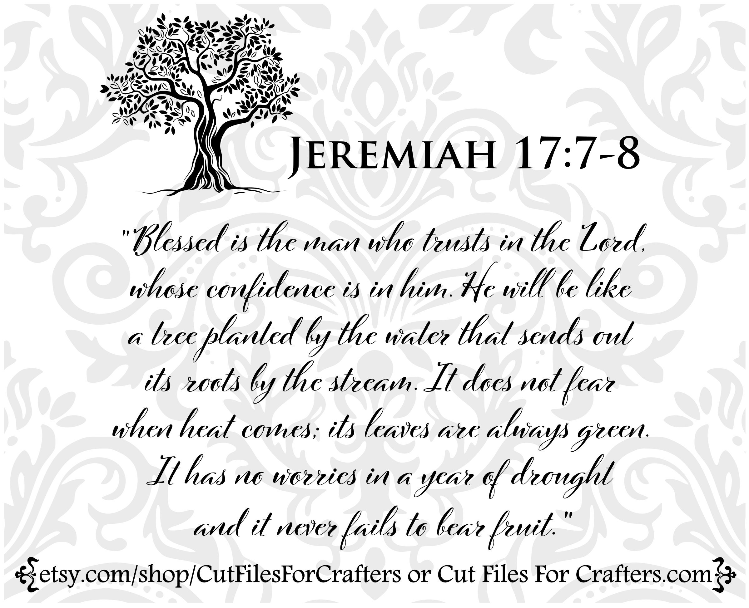 Blessed is the Man Svg, Jeremiah 17:7-8 Svg, Christian Print Svg ...