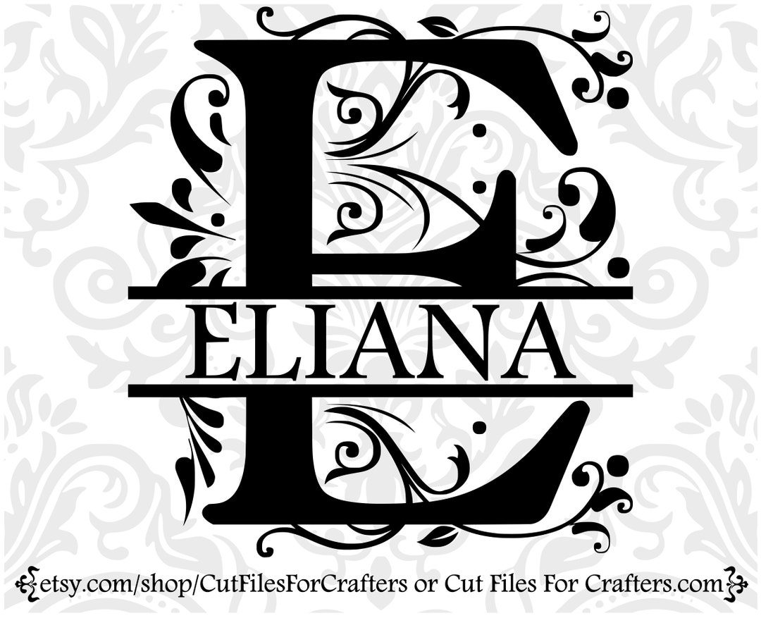 Personalized Letter E Monogram Svg, Personalized Last Name Monogram Svg ...