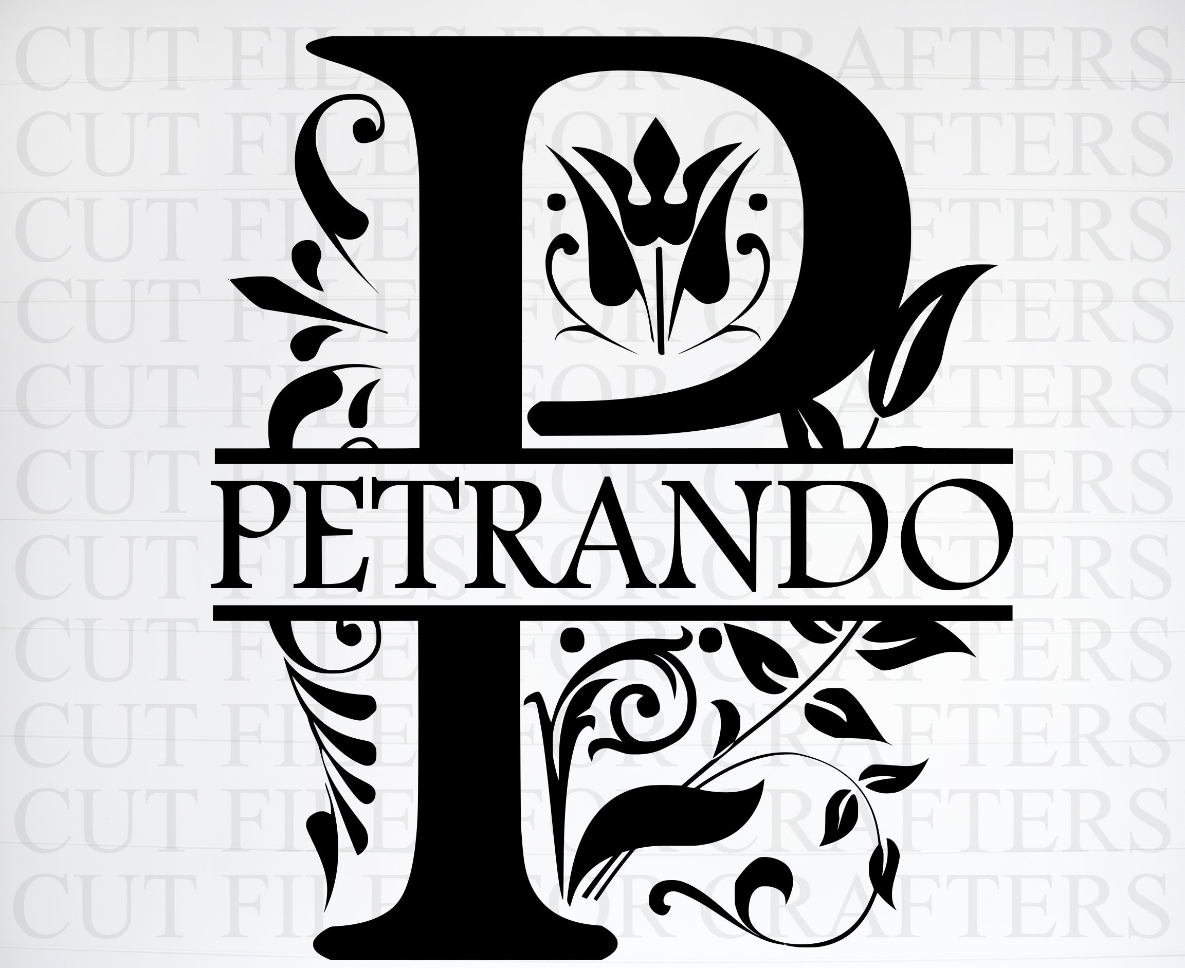 Personalized Letter P Monogram Svg Personalized Last Name | Etsy