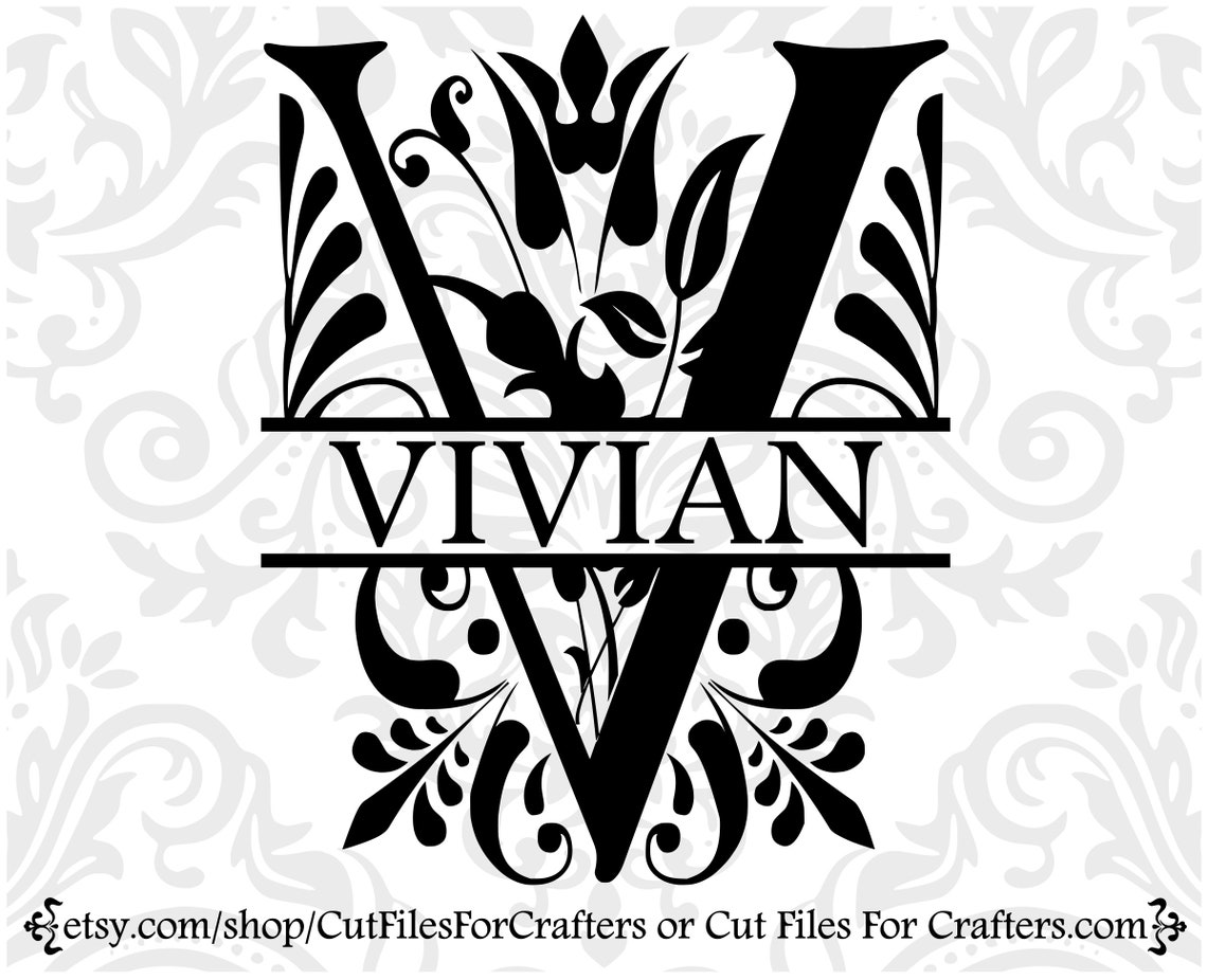 Personalized Letter V Monogram Svg Personalized Last Name | Etsy
