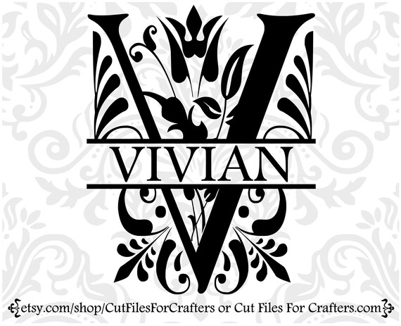 Personalized Letter V Monogram Svg Personalized Last Name | Etsy