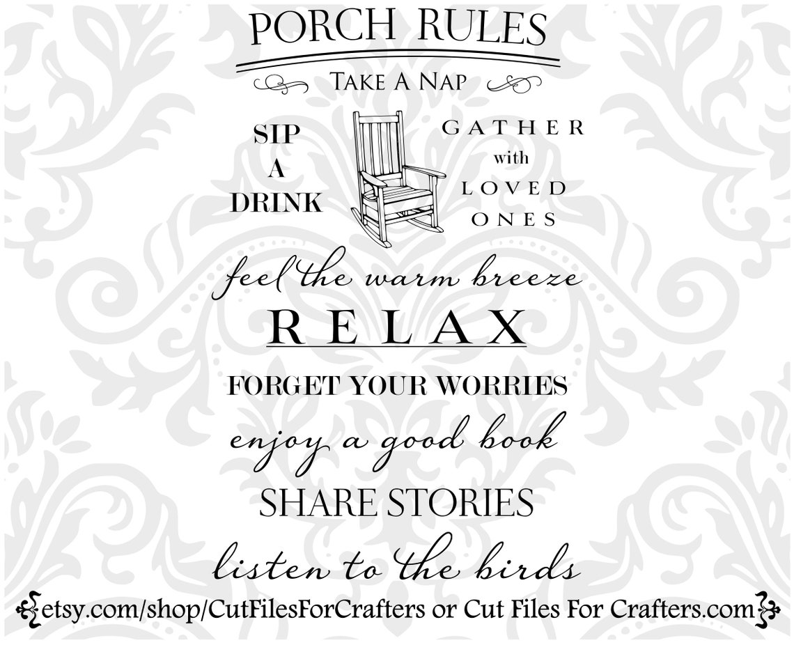 Porch Rules Svg Porch Rules Sign Svg Porch Rules Png Porch - Etsy