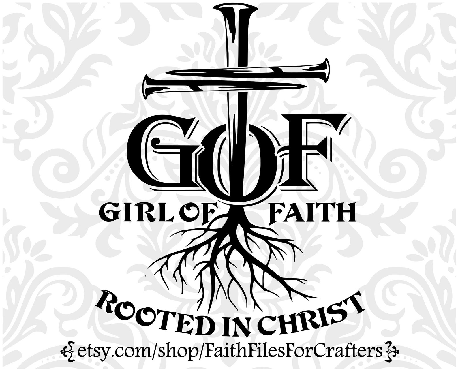 Girl of Faith Svg, Rooted in Christ Svg, Cross Nails Svg, Jesus King of ...