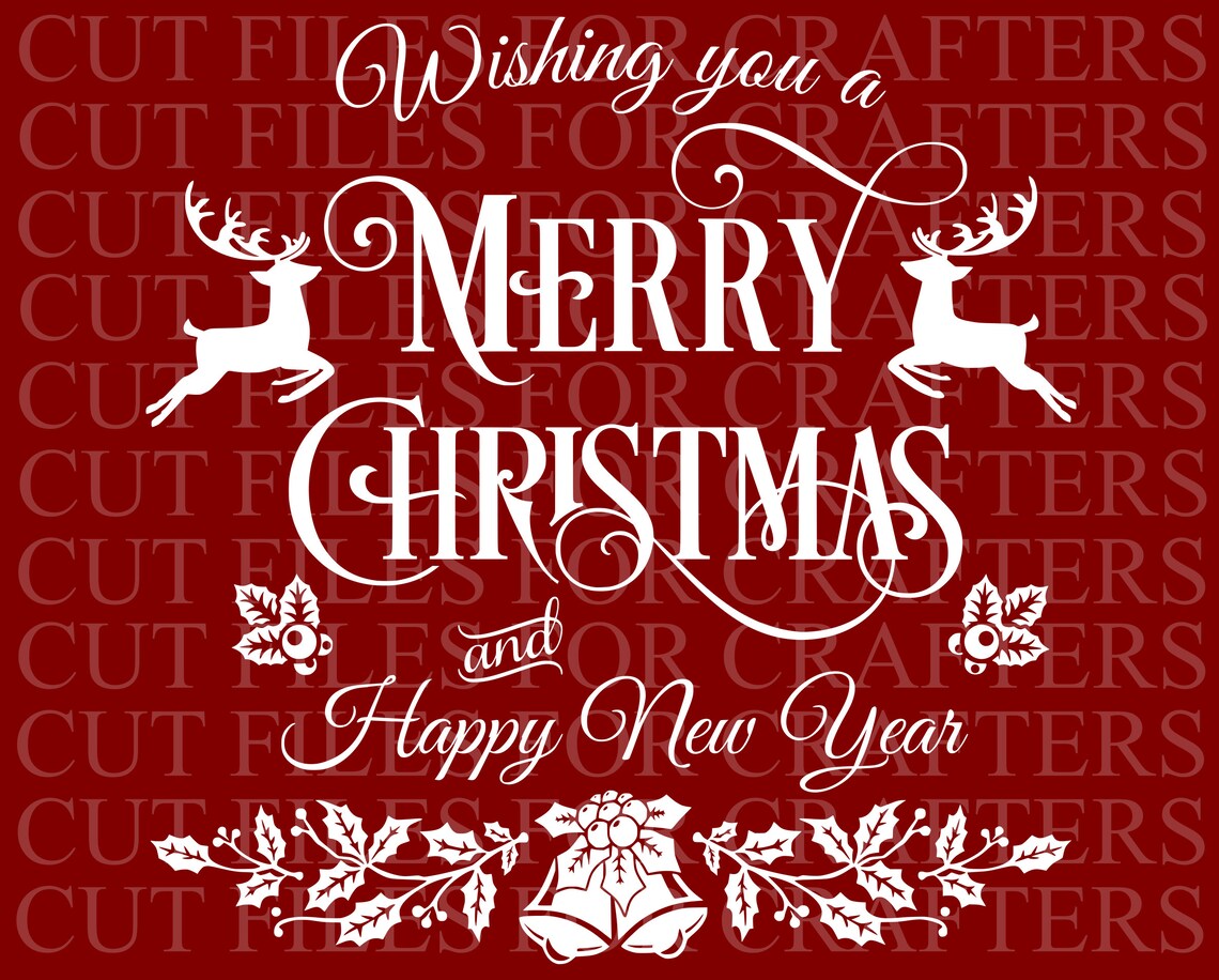 Merry Christmas Svg Reindeer Svg Christmas Holly Svg Jingle - Etsy