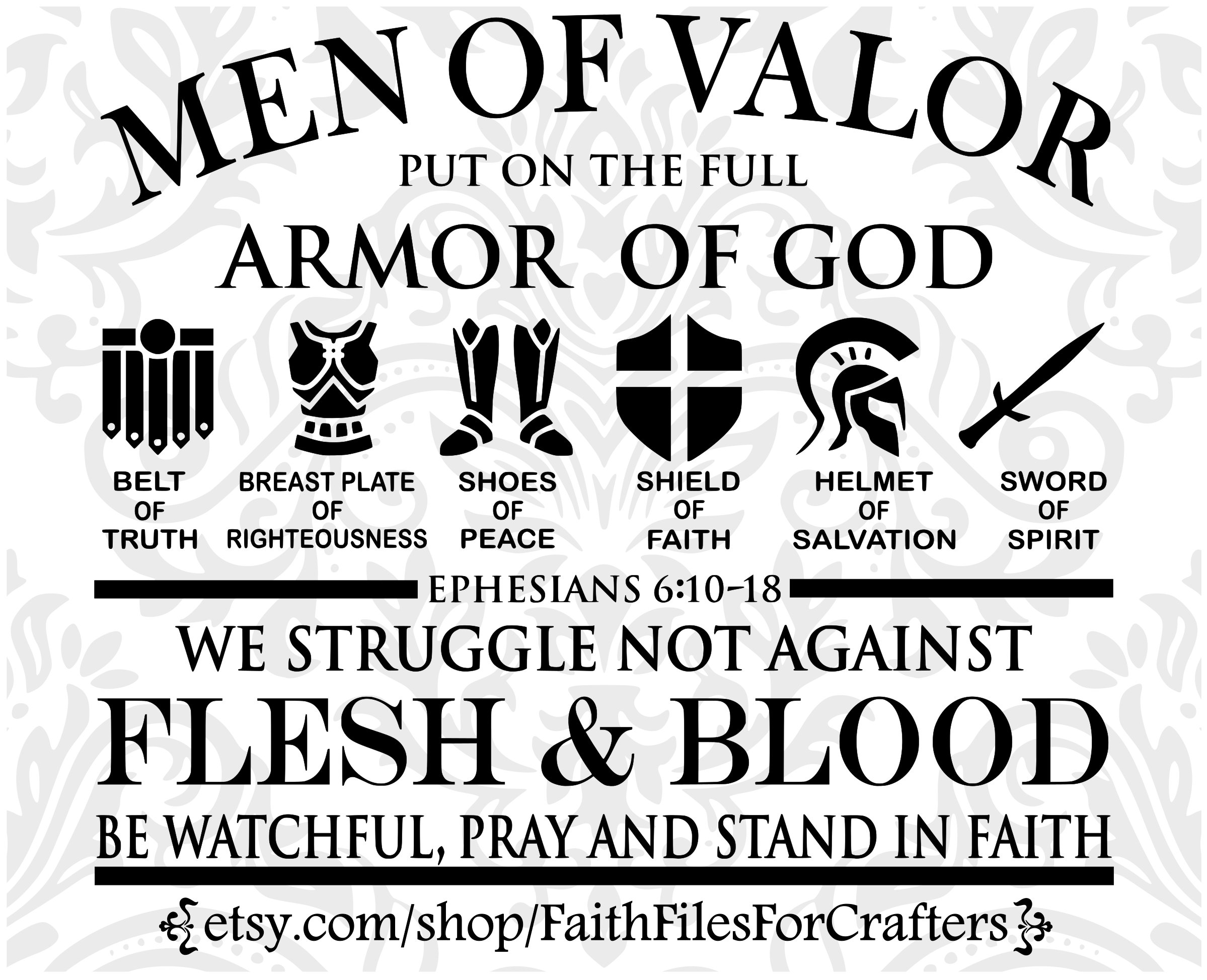 Men of Valor Svg Armor of God Strong and Courageous - Etsy India
