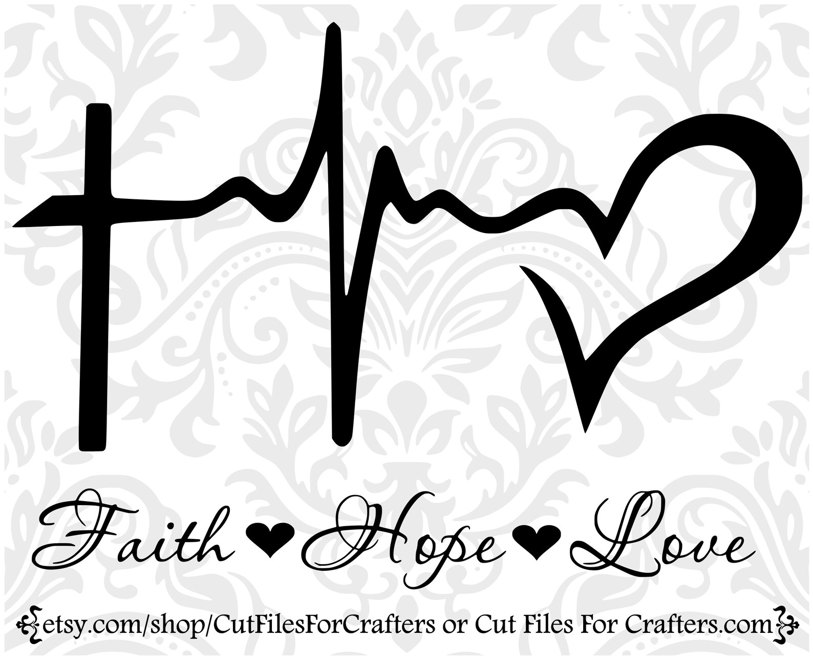 Fe Svg Esperanza Svg Amor Svg Cruz Svg Corazón Beat Svg | Etsy España