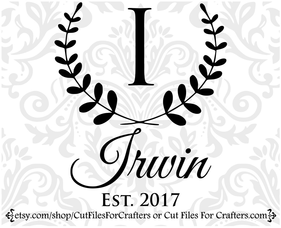 Personalized Letter I Monogram Svg, Personalized Last Name Monogram Svg ...