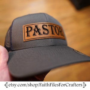 Pastor Laser Engraved Hydbond Leatherette Patch Trucker Hat, Pastor ...