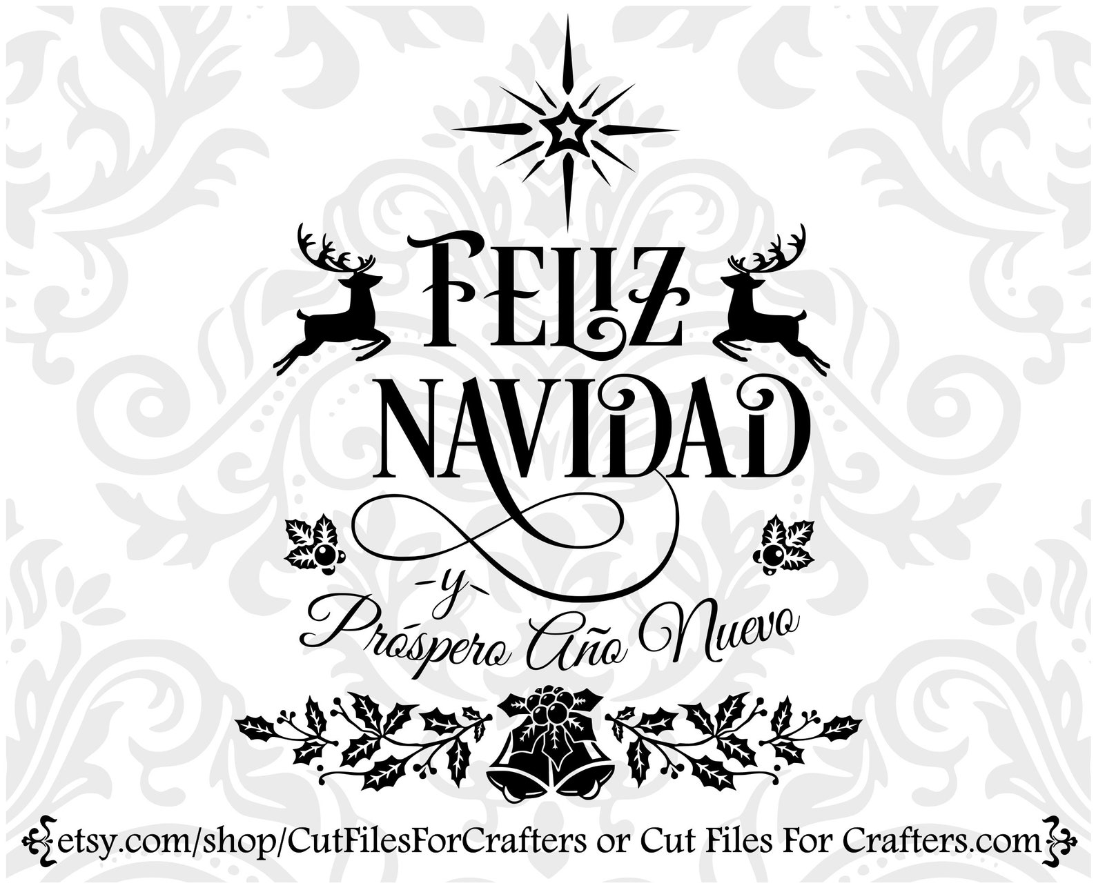 Feliz Navidad Y Prospero Ano Nuevo Svg, Merry Christmas and Happy New ...