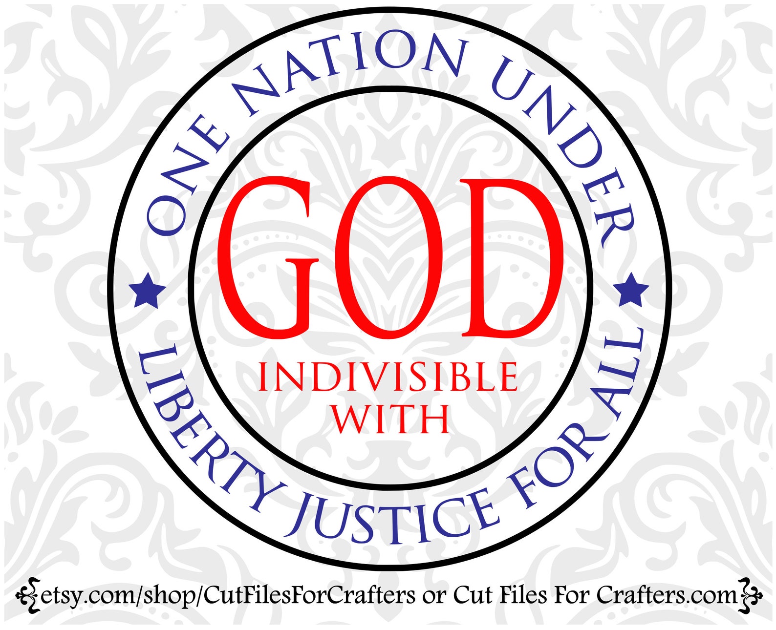 One Nation Under God Indivisible With Liberty Justice for All - Etsy