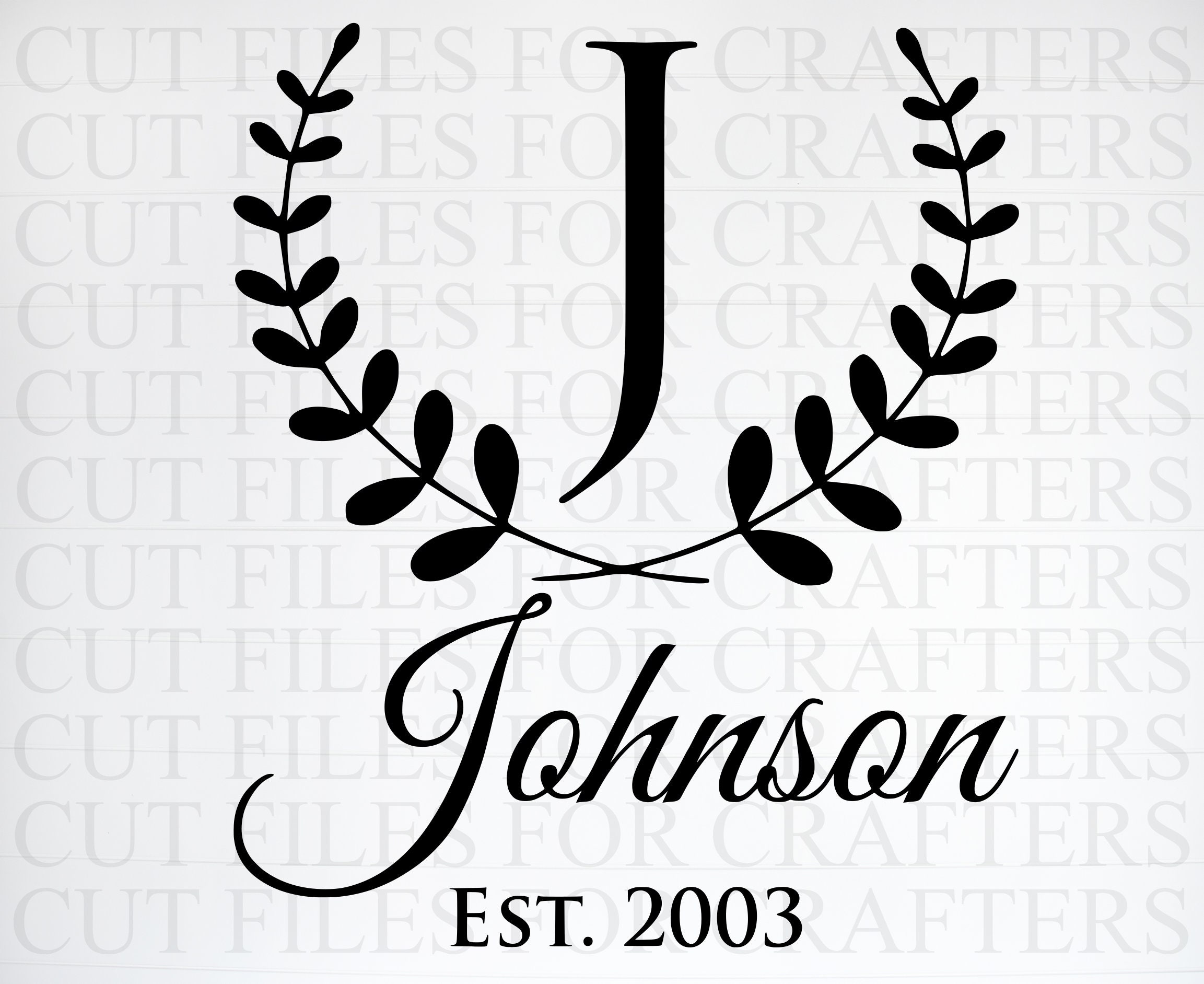 Personalized Letter J Monogram Svg Personalized Last Name | Etsy