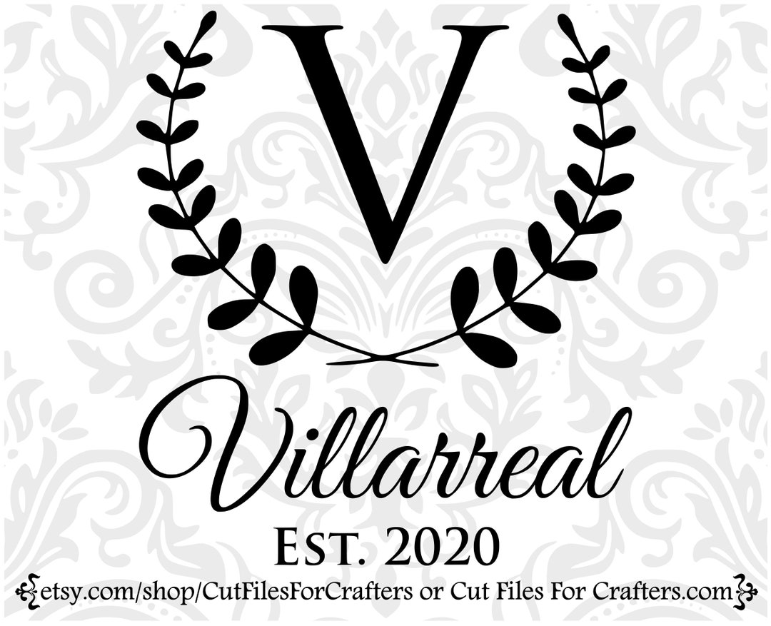 Personalized Letter V Monogram Svg, Personalized Last Name Monogram Svg ...