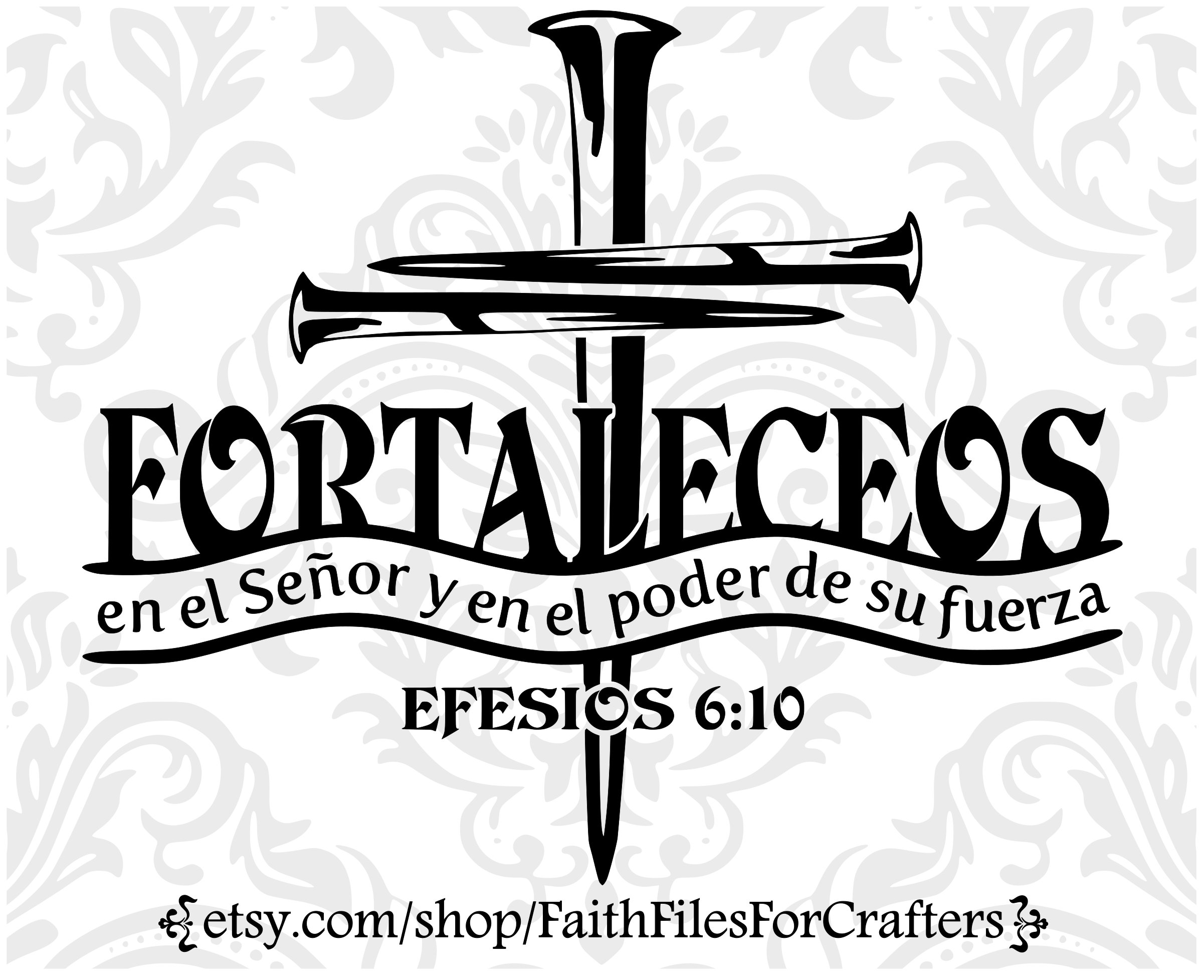 Fortaleceos en el señor y en el poder de su fuerza svg - Etsy España