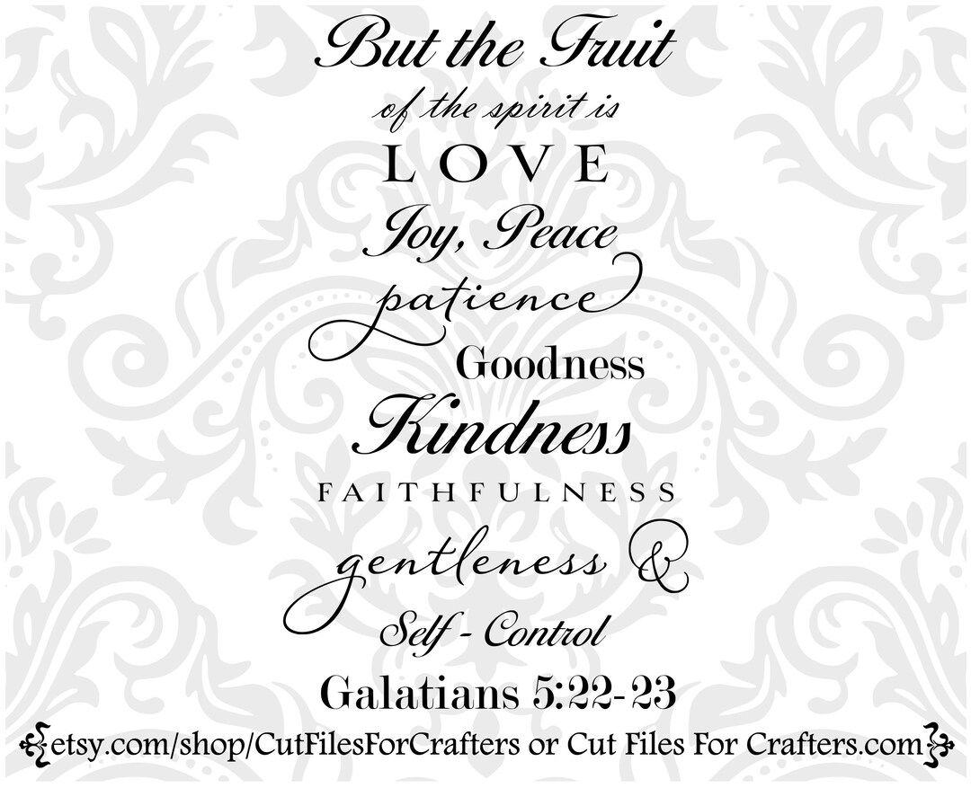 The Fruit of the Spirit is Love, Joy, Peace, Patience, Goodness ...