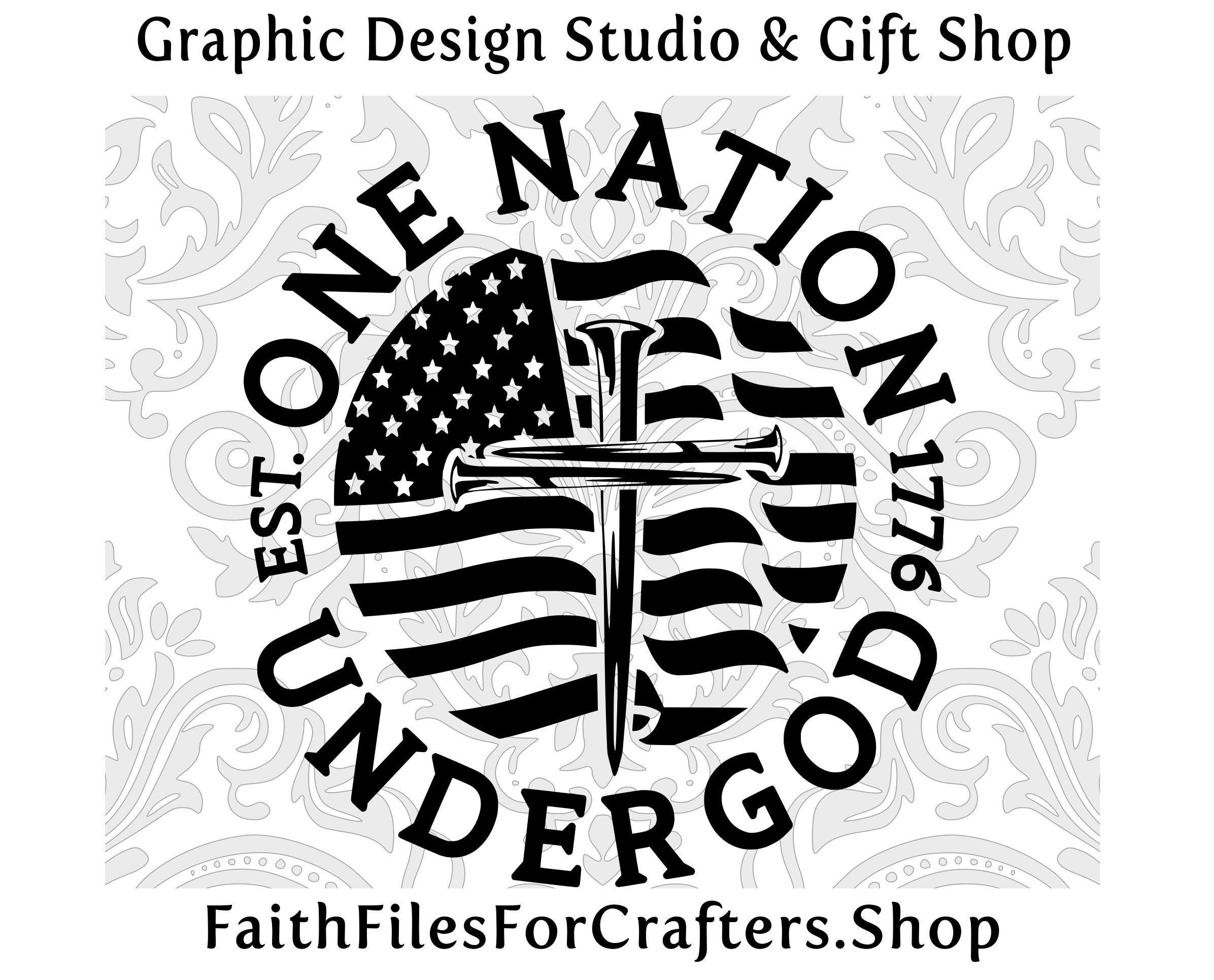One Nation Under God Svg, One Nation Under God Shirt Svg, One Nation ...