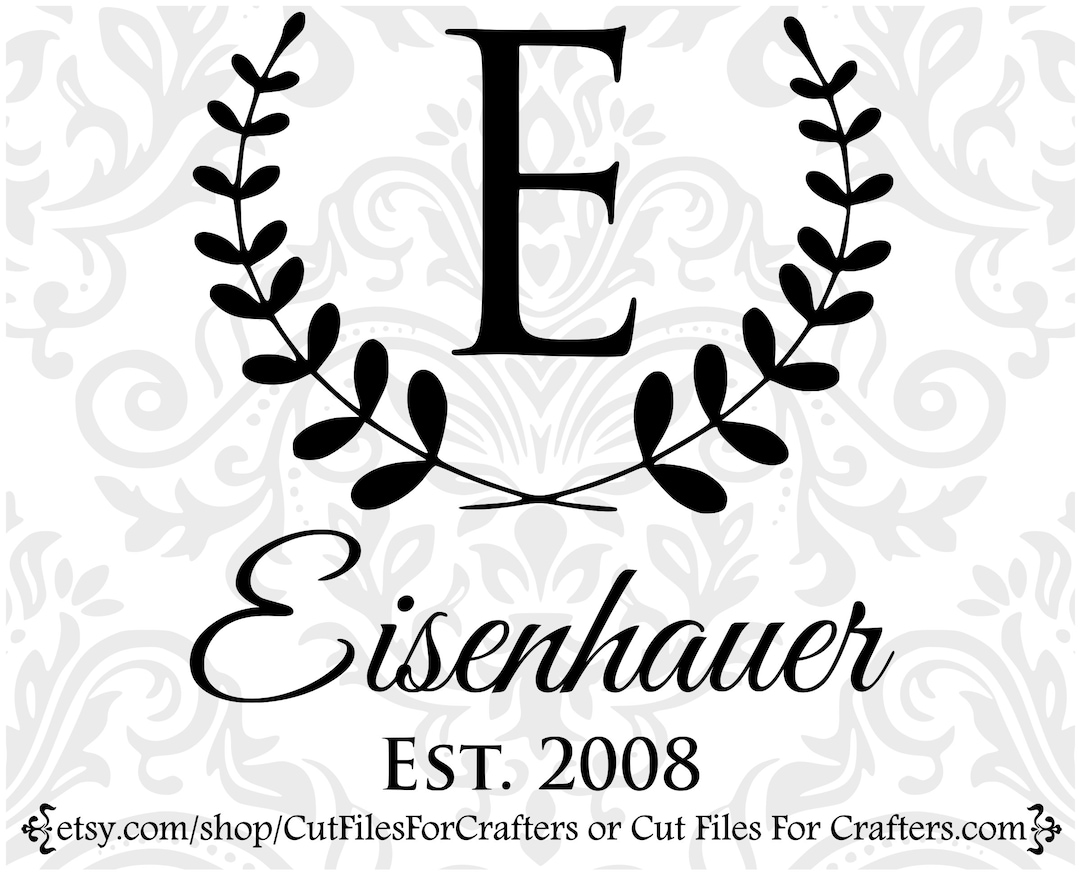 Personalized Letter E Monogram Svg, Personalized Last Name Monogram Svg ...