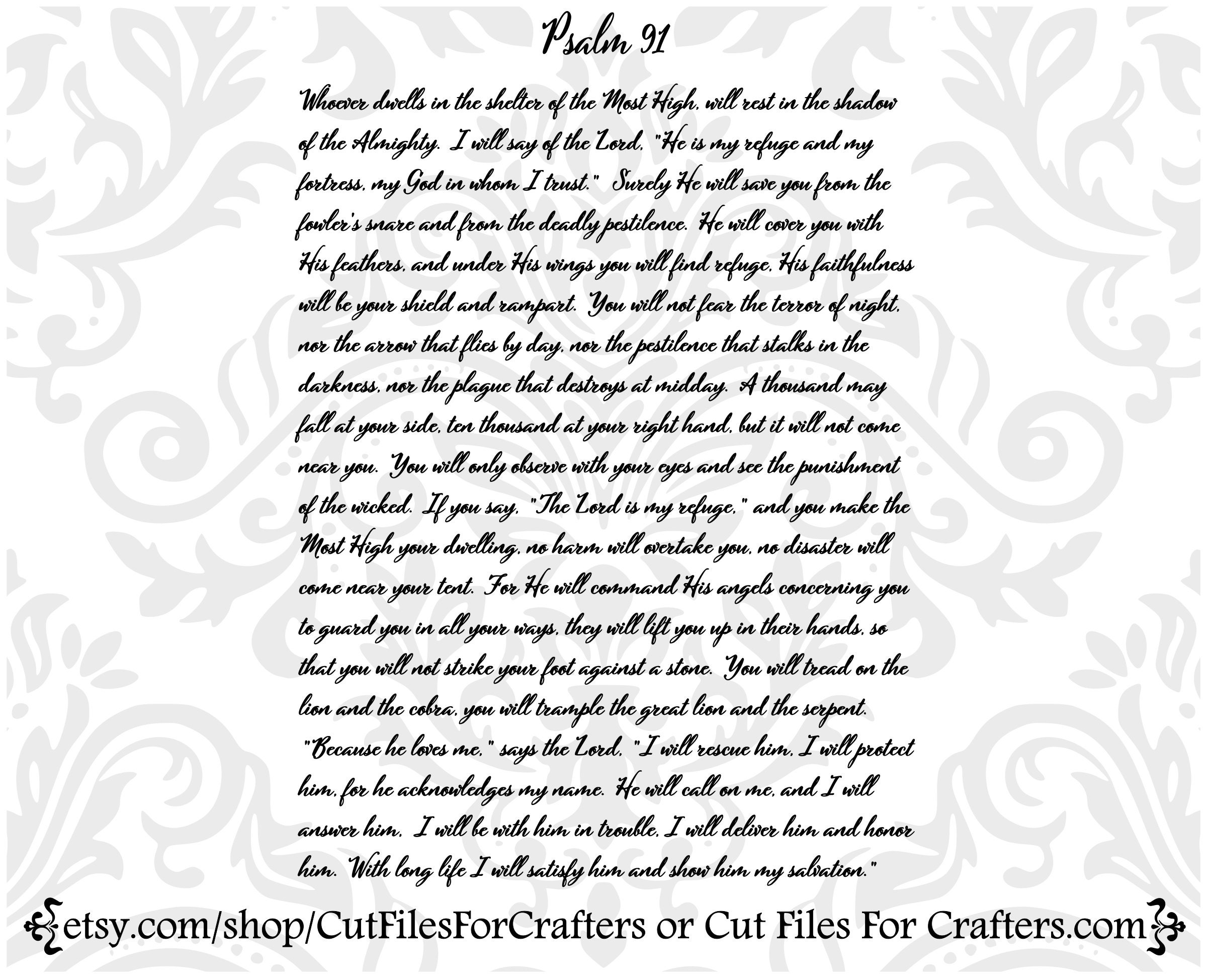 Salmo 91 Svg Christian Print Svg Christian Wall Art Svg | Etsy México