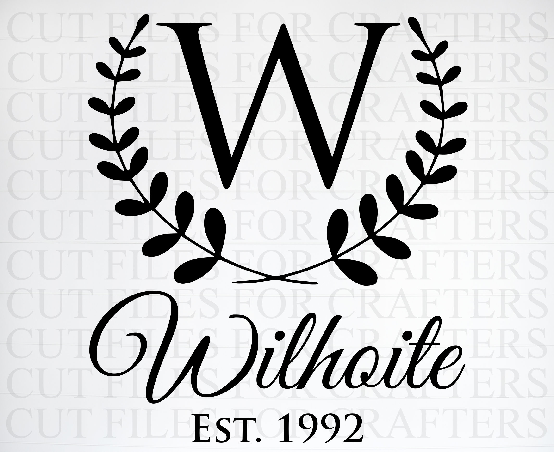 Personalized Letter W Monogram Svg Personalized Last Name | Etsy