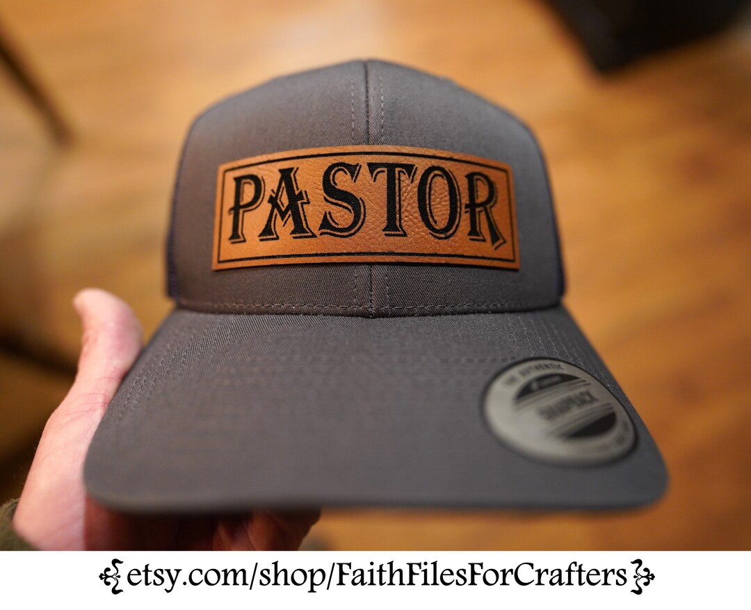 Pastor Laser Engraved Hydbond Leatherette Patch Trucker Hat, Pastor ...