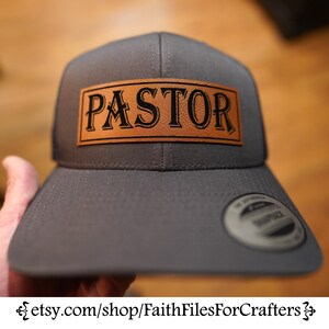 Pastor Laser Engraved Hydbond Leatherette Patch Trucker Hat, Pastor ...