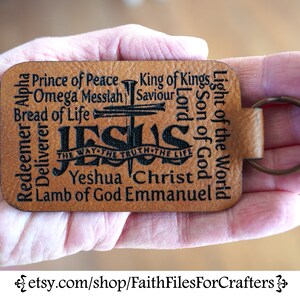 Jesus Names Laser Engraved Leatherette Key Chain, Jesus Key Chain ...