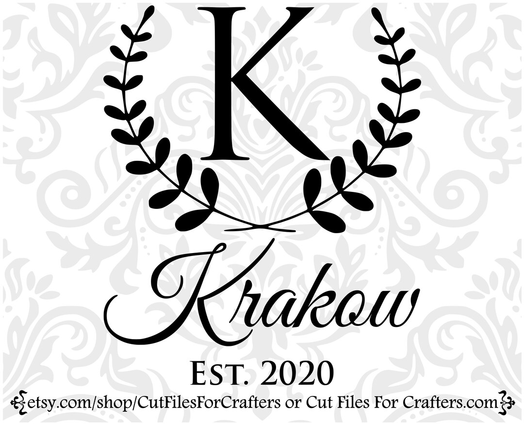 Personalized Letter K Monogram Svg, Personalized Last Name Monogram Svg ...