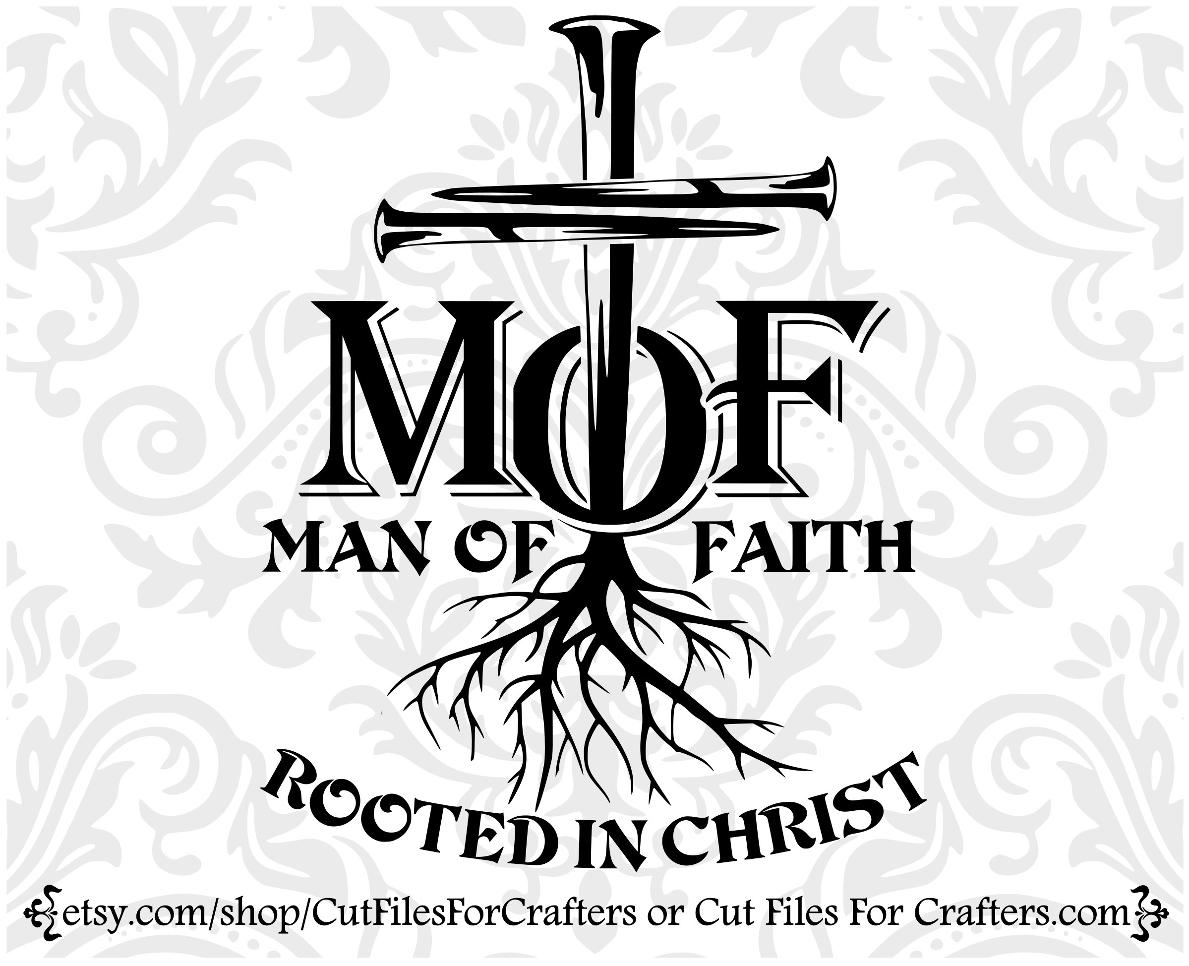 Man Of Faith Svg Rooted In Christ Svg Cross Nails Svg Jesus | Etsy