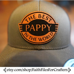 The Best Pappy in the World Laser Engraved Hydbond Leatherette Patch ...
