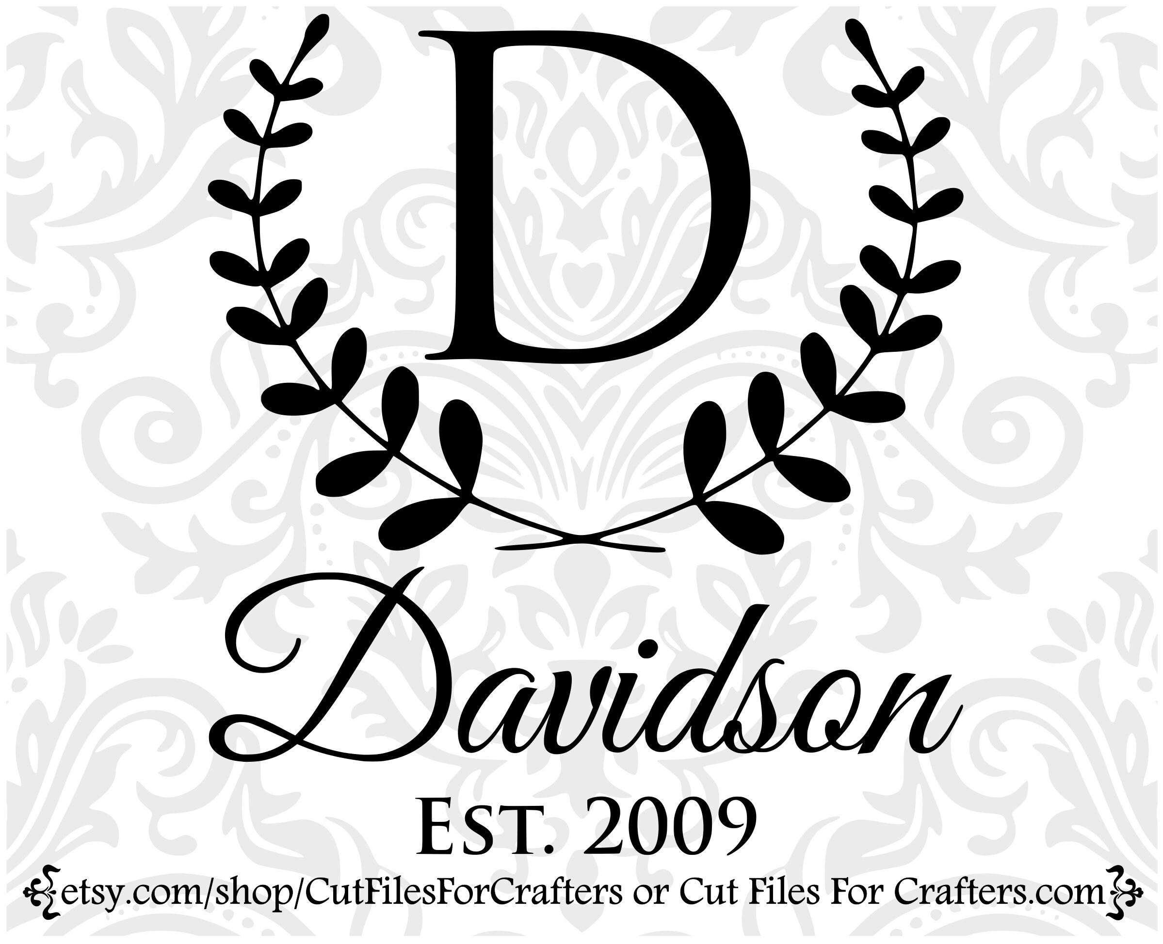 Personalized Letter D Monogram Svg Personalized Last Name | Etsy