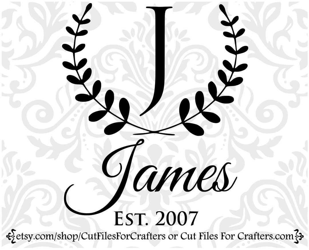 Personalized Letter J Monogram Svg, Personalized Last Name Monogram Svg ...
