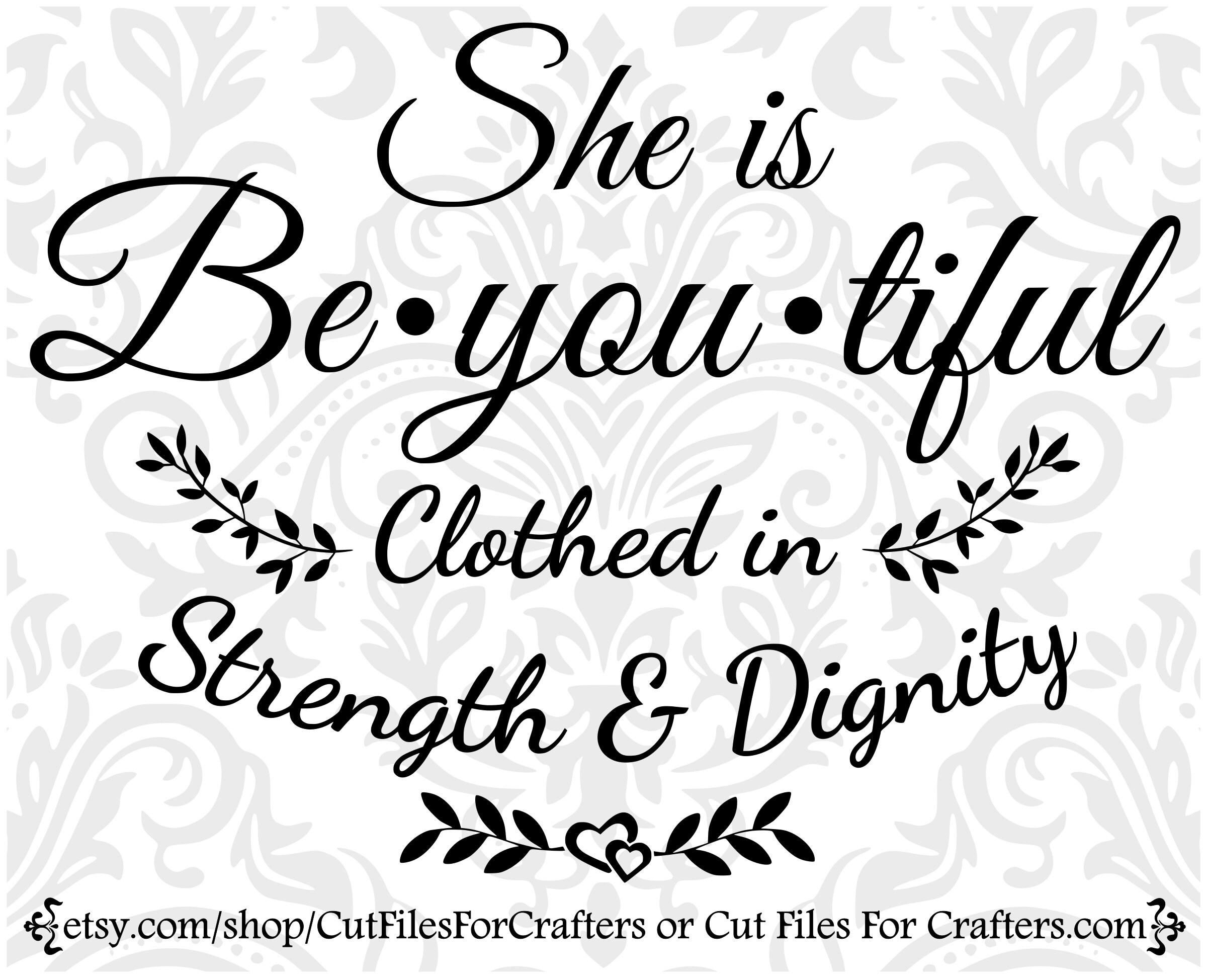 Ella es hermosa svg sé tiful svg ella está vestida en fuerza - Etsy España