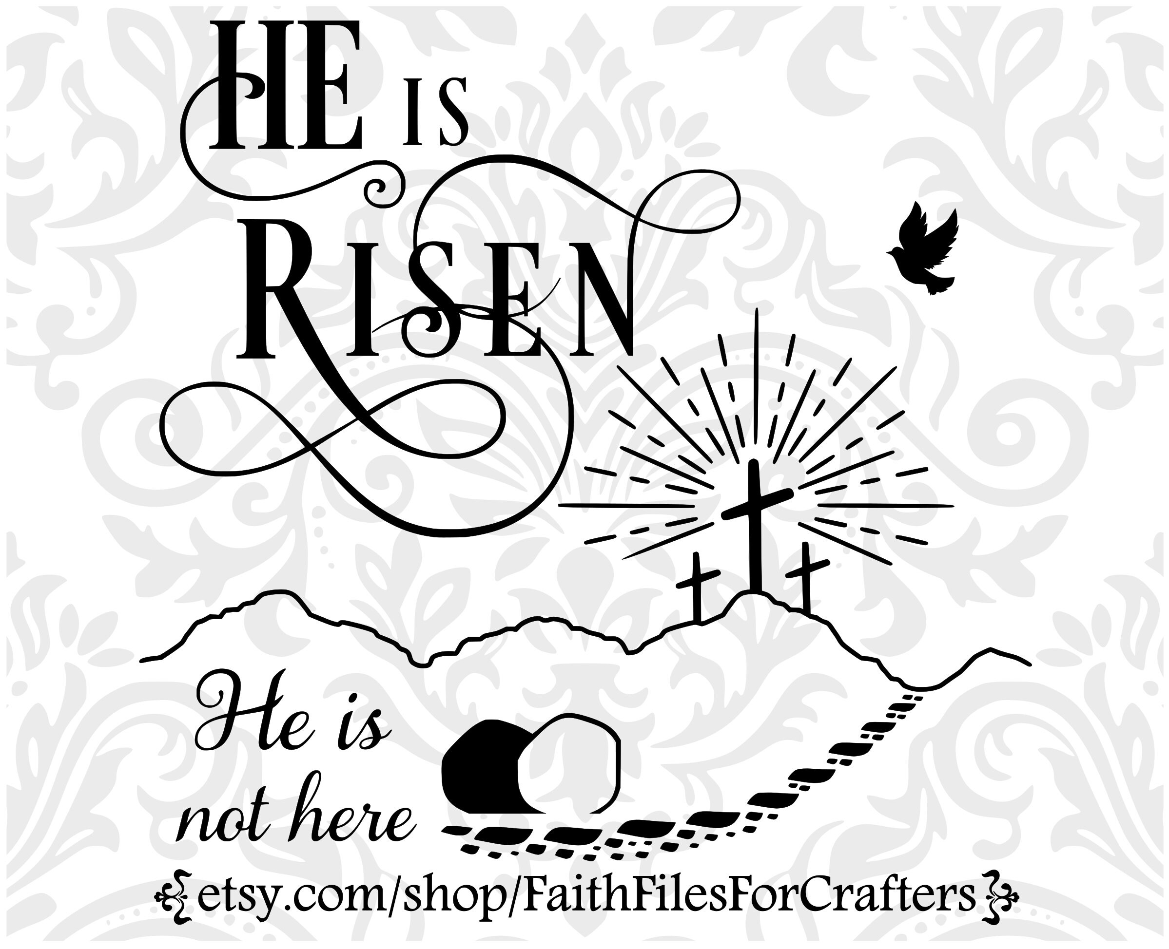 He is Risen Svg He is Risen Png He is Risen Scene Svg - Etsy