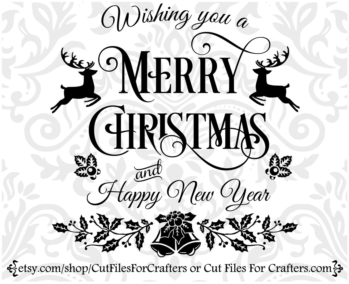 Merry Christmas Svg Reindeer Svg Christmas Holly Svg Jingle - Etsy