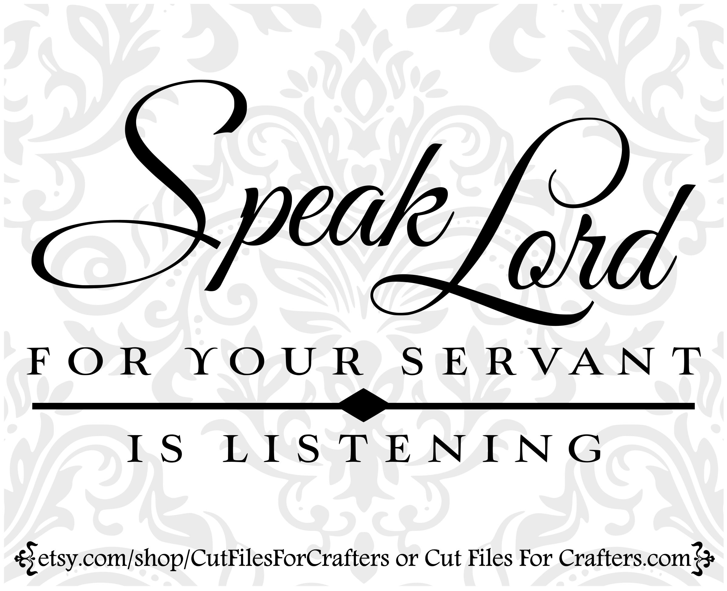 Habla Señor porque tu siervo está escuchando svg 1 Samuel 3:9 - Etsy España